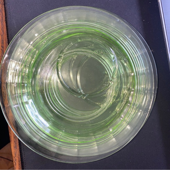 Dining | Green Depression Glass Saucers Plates Ring Circle 65 Set 4 ...